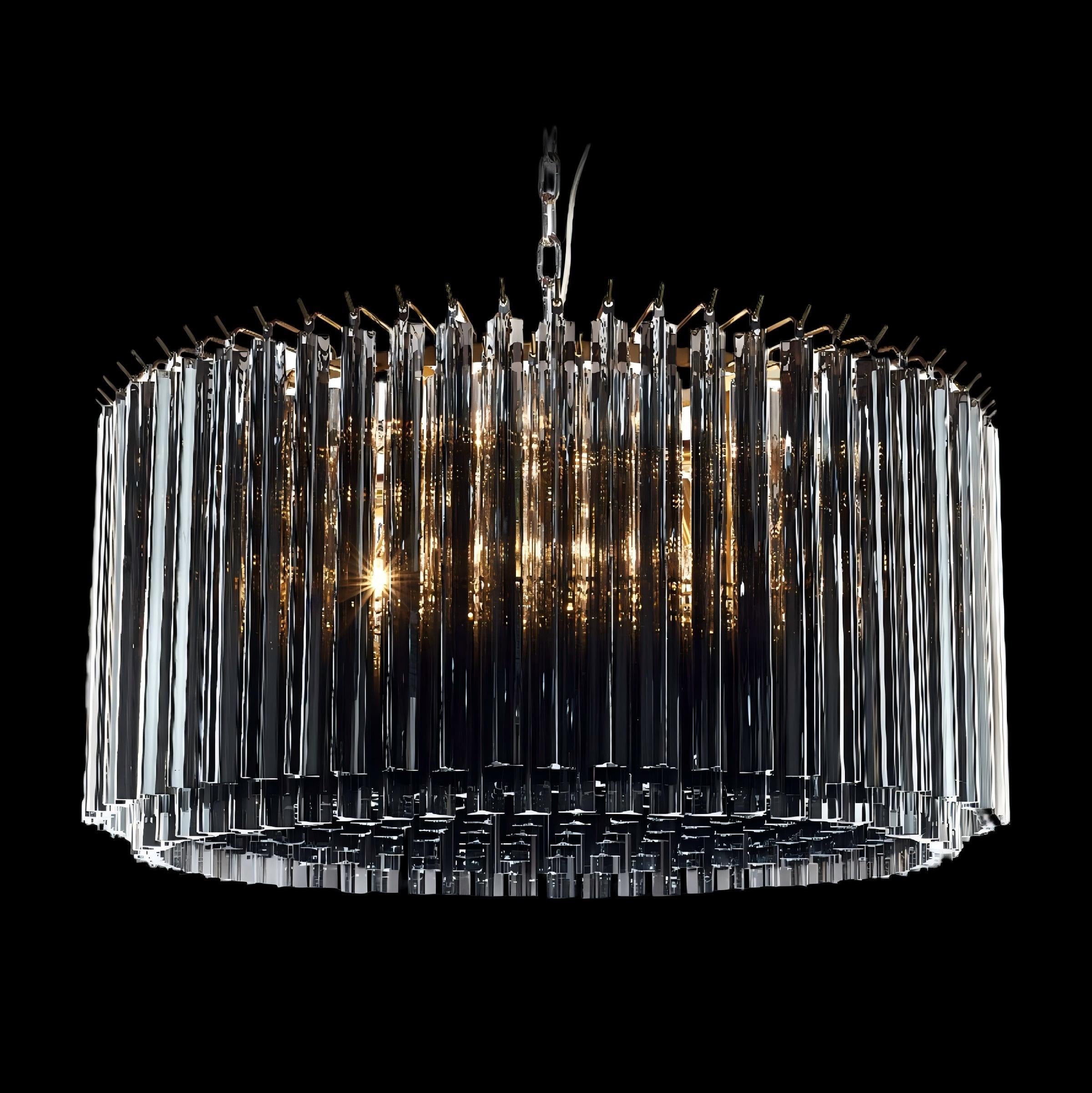 Midnight Crystal Chandelier | Smoked Grey Glass Lighting | Lucretia