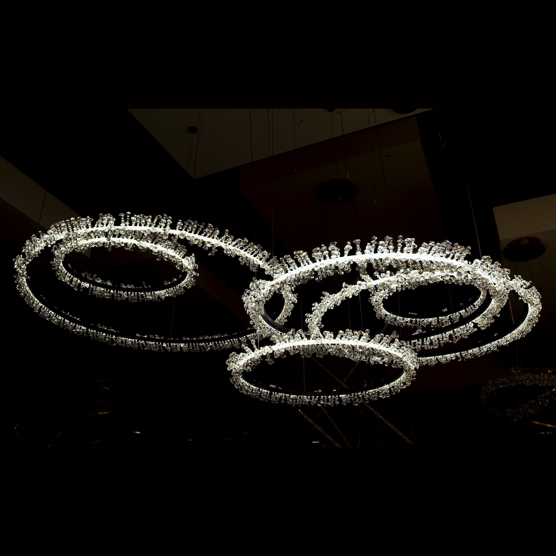 ICY Rings Horizontal Pendant Light – Custom Crystal LED Design ...